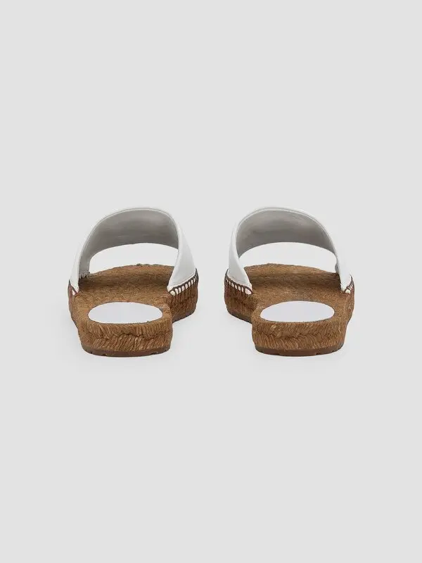 Dolce & Gabbana Dg Leather Espadrille Sandals - White