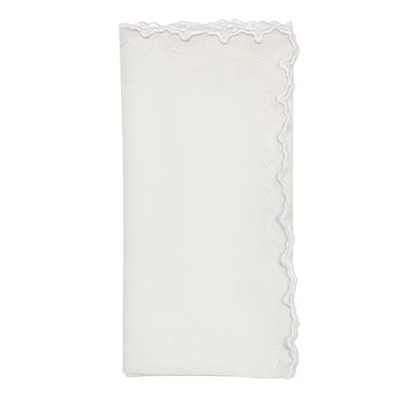KIM SEYBERT Arches Embroidered Linen Napkin - White