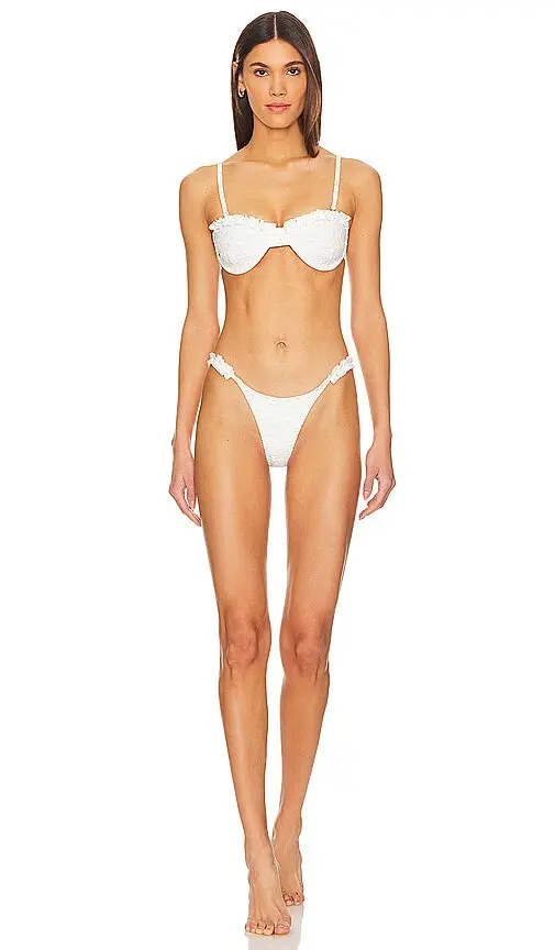 MORE TO COME Amelia Ruffle Bikini Bottom - White