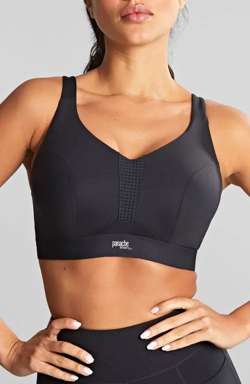 Panache Endurance Underwire V-neck Unlined Sports Bra - Black
