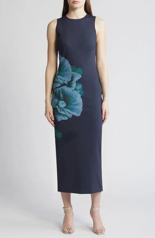 Ted Baker London Cloudi Printed Scuba Body-Con Dress In Navy - 40% Off |  Editorialist