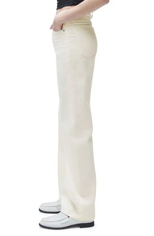 Rag & Bone Featherweight Logan Wide Leg Jeans - Ecru