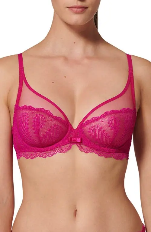 Simone Perele Canopee Underwire Plunge Bra - Hibiscus Pink