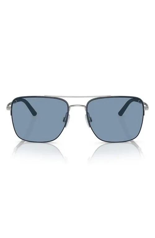 Oliver Spencer Roger Federer Semirimless Sunglasses - Blue Silver