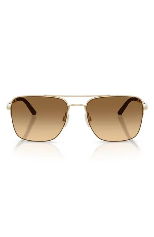 Oliver Spencer Roger Federer Semirimless Sunglasses - Gold / Amber Gradient