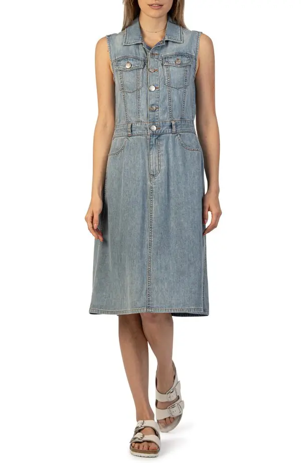 white christmas dresses Women's Dorothy Sleeveless Dress | Light Wash, Size:Medium main image 0