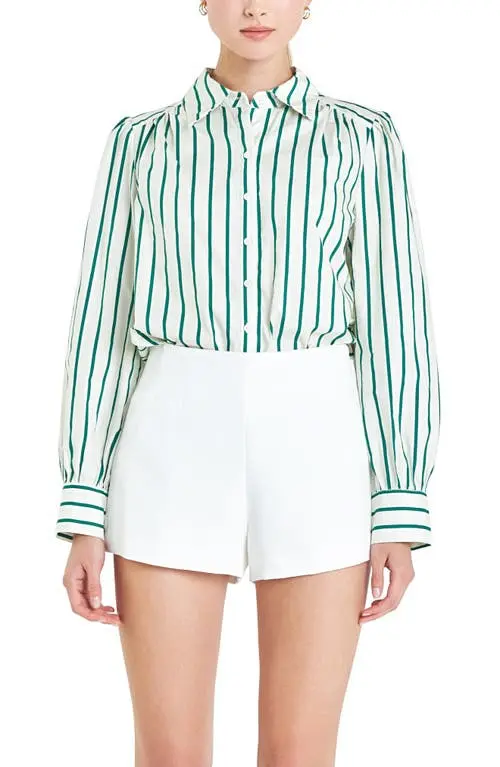 English Factory Stripe Cotton Shirt