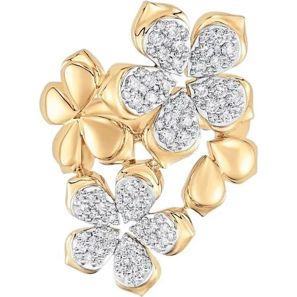 Sara Weinstock Lierren Flower Diamond Cluster Ring - Yellow Gold