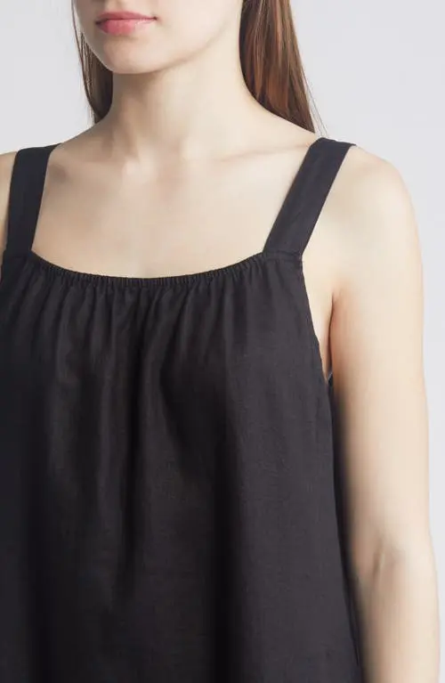Eileen Fisher Organic Linen Cami Midi Dress In Black - 59% Off |  Editorialist