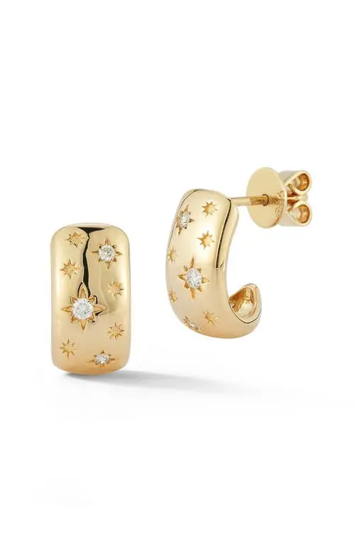 DANA REBECCA DESIGNS Cynthia Rose Starburst Hoop Earrings - Yellow Gold