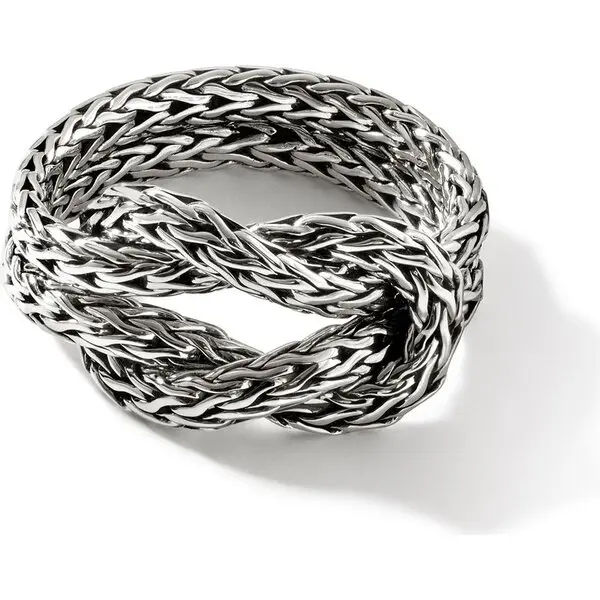 John Hardy Sterling Love Knot Chain Ring - Silver