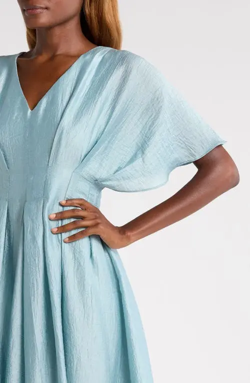 Quincy Mae Dolman Sleeve A-Line Maxi Dress In D Blue - 45% Off
