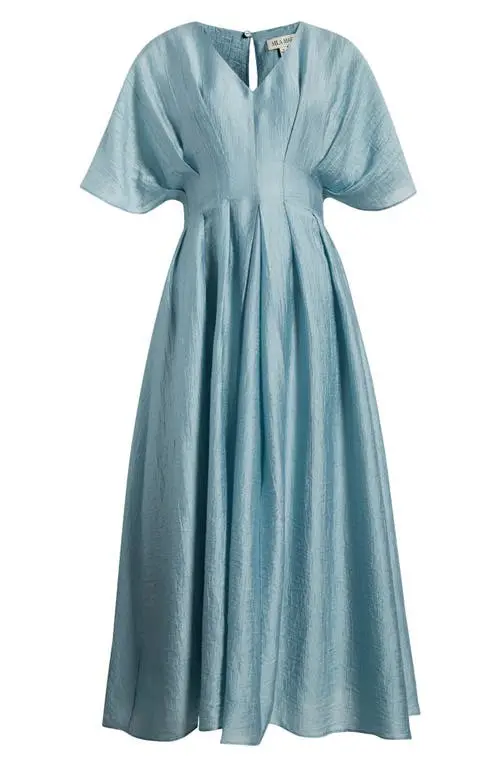Quincy Mae Dolman Sleeve A-Line Maxi Dress In D Blue - 45% Off