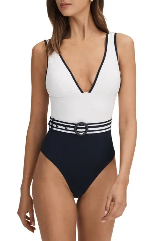 REISS Willow Belted One-piece Swimsuit
