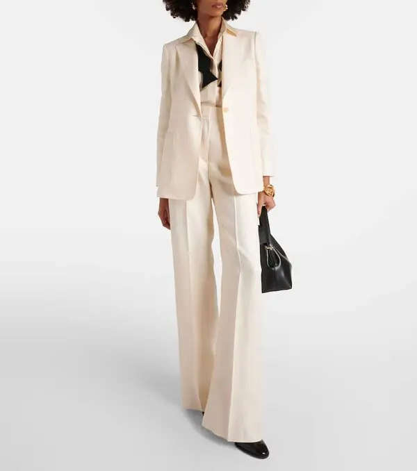 Max Mara Boemia Linen Twill Blazer - White