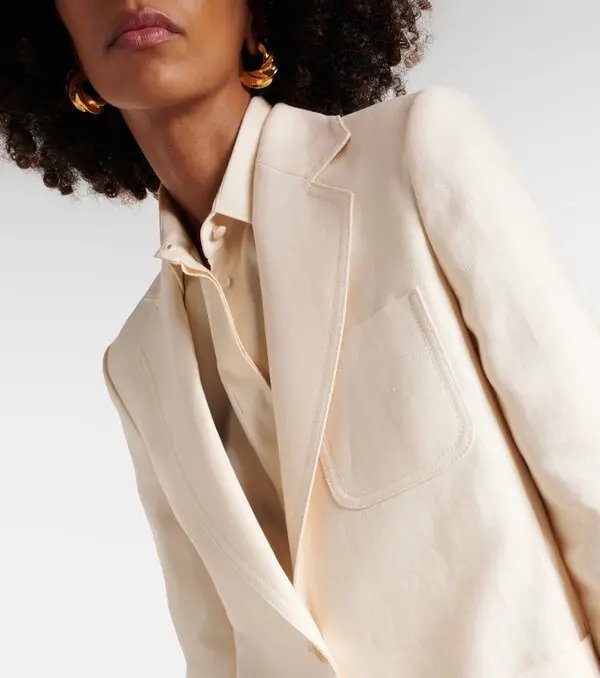 Max Mara Boemia Linen Twill Blazer - White