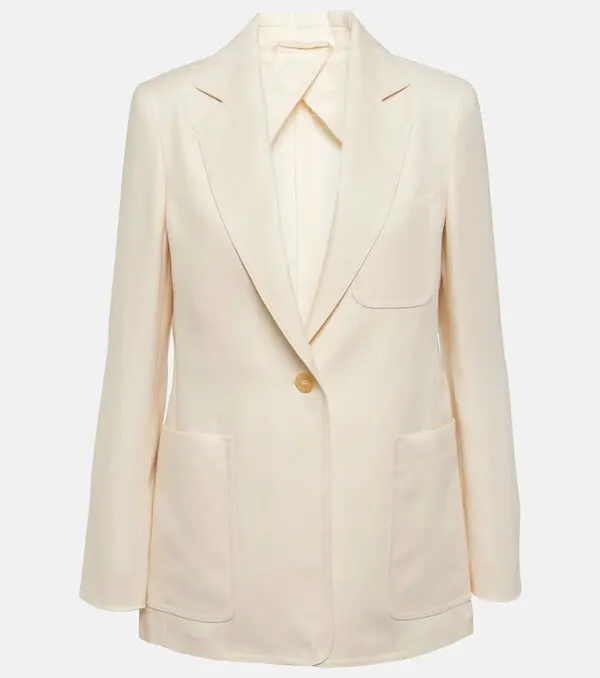 Max Mara Boemia Linen Twill Blazer - White