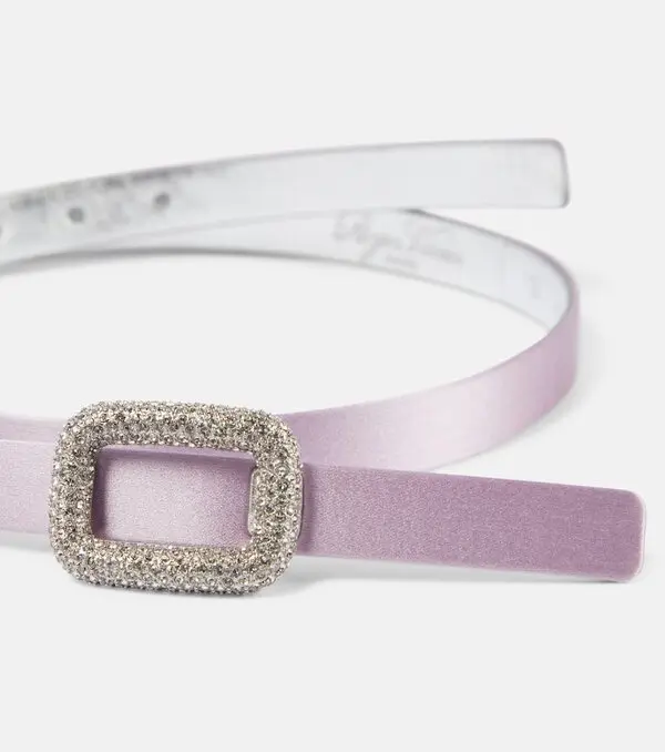 ROGER VIVIER Viv Choc Embellished Satin Belt