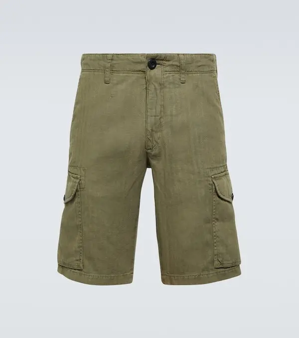 SLOWEAR Incotex Cotton And Linen Cargo Shorts