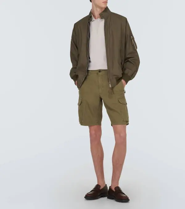 SLOWEAR Incotex Cotton And Linen Cargo Shorts