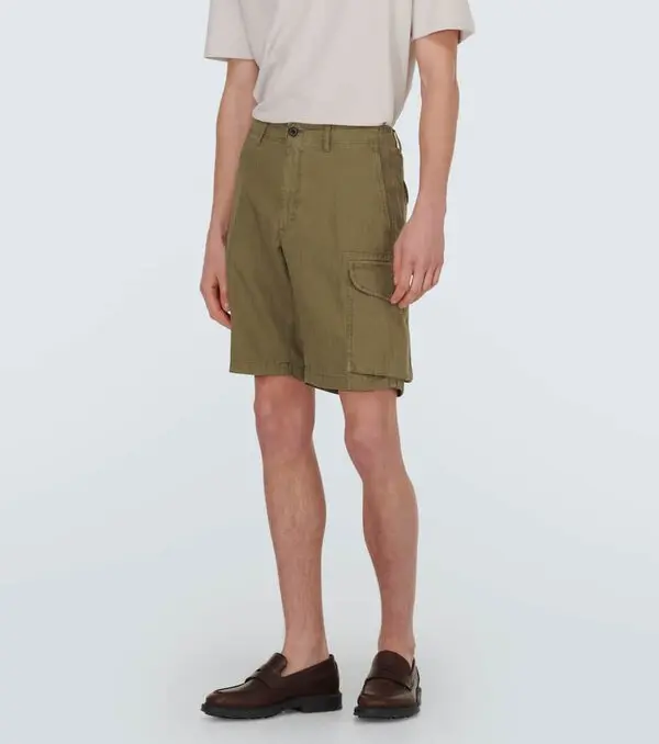 SLOWEAR Incotex Cotton And Linen Cargo Shorts