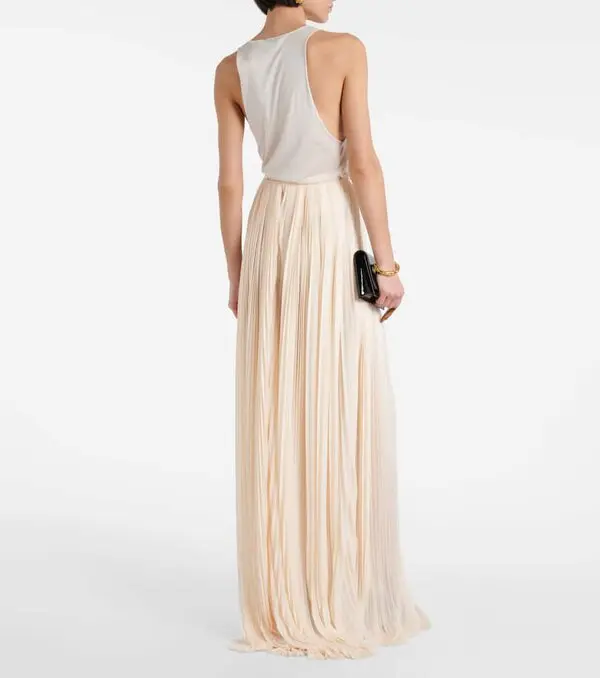 Saint Laurent Pleated Maxi Skirt
