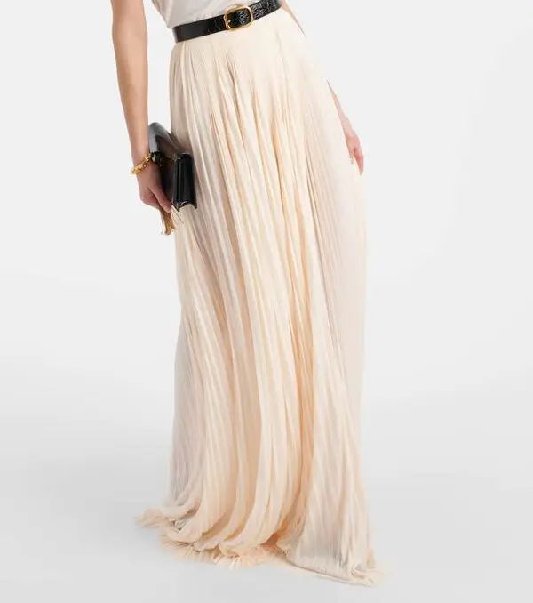 Saint Laurent Pleated Maxi Skirt
