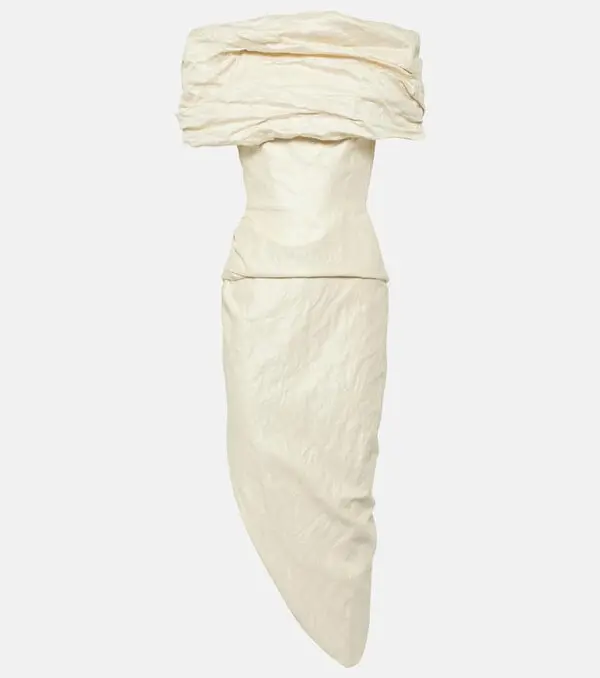 Maticevski Amber Draped Midi Dress - White