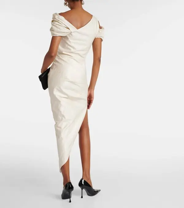 Maticevski Amber Draped Midi Dress - White