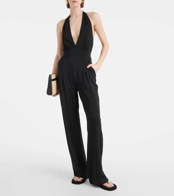 Max Mara Halterneck Jersey Jumpsuit - Black