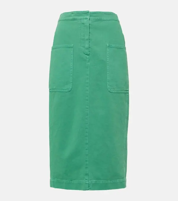 Max Mara Werther Cotton Drill Midi Skirt