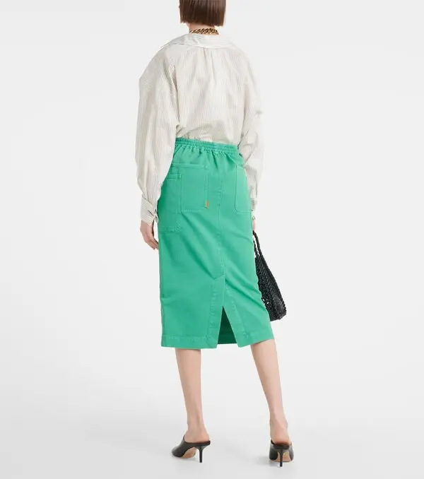 Max Mara Werther Cotton Drill Midi Skirt