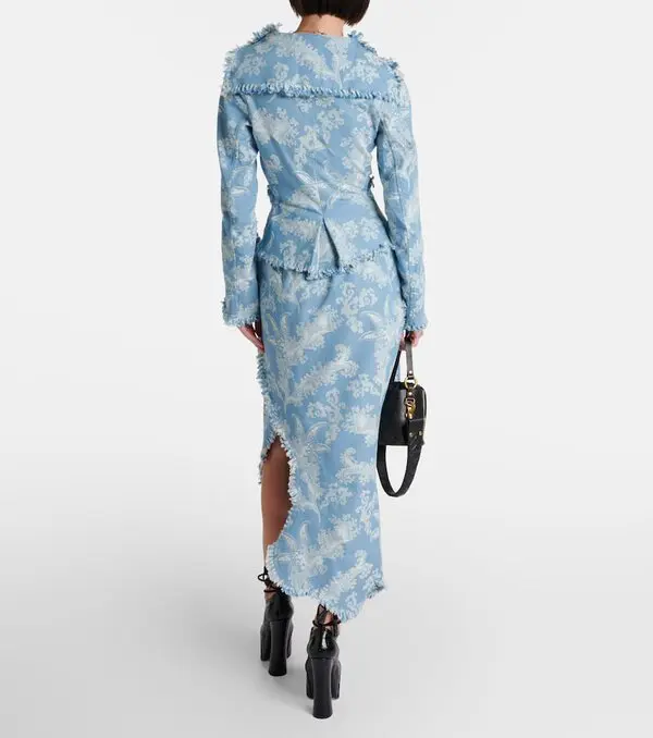 Vivienne Westwood Worth More Jacquard Denim Jacket In Blue - 30