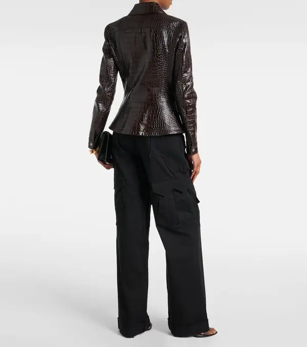 TOM FORD Croc-effect Leather Jacket