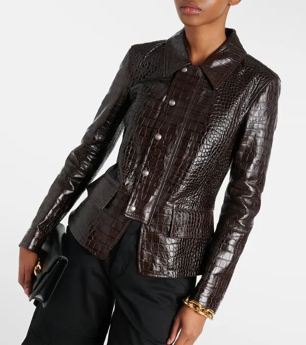 TOM FORD Croc-effect Leather Jacket
