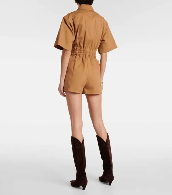 Max Mara Angora Cotton Drill Playsuit - Brown