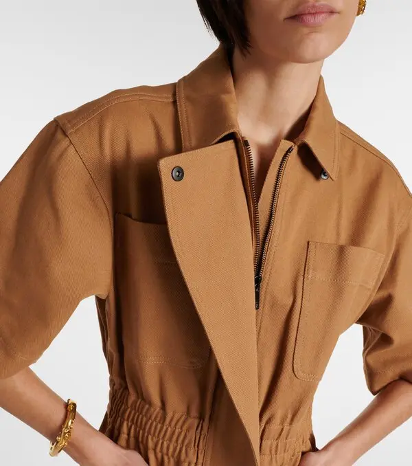 Max Mara Angora Cotton Drill Playsuit - Brown
