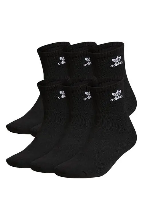 Adidas 6-pack Trefoil Performance Quarter Crew Socks - Black