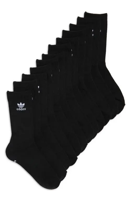 Adidas Trefoil Performance Crew Socks 6 Pack - Black