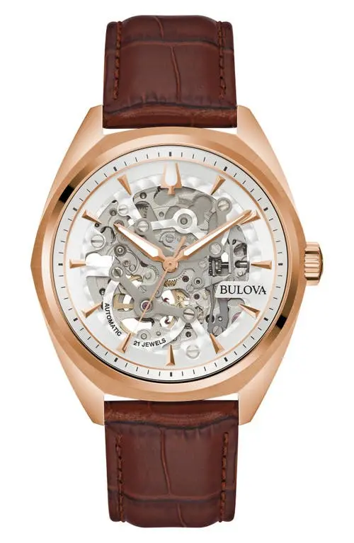 Bulova Surveyor Automatic Strap Watch - Rose Goldone