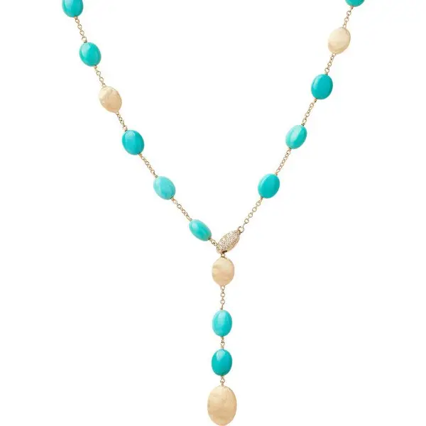 Marco Bicego Siviglia Lariat Necklace With Turquoise - 18k Yellow Gold