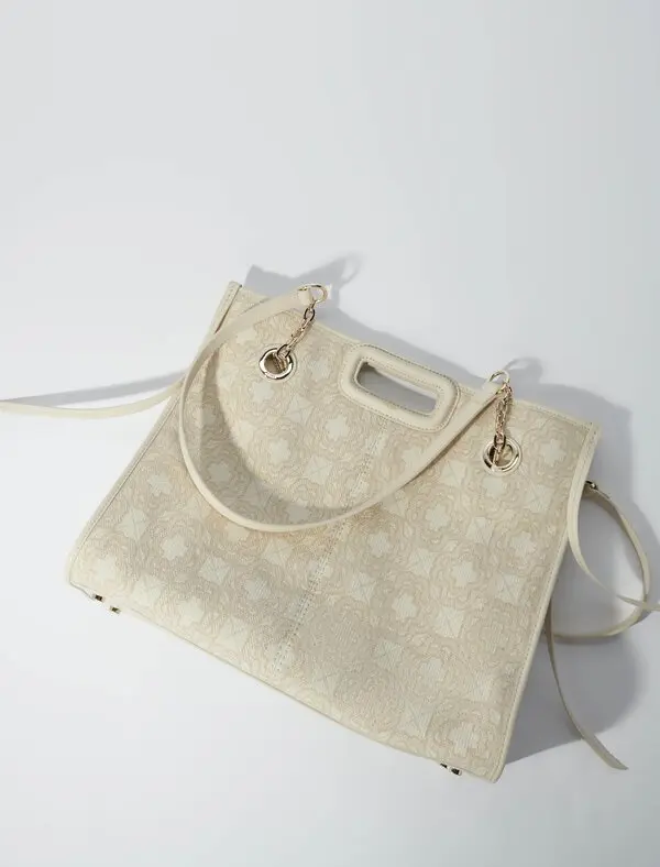 Maje Clover Print Canvas Tote Bag