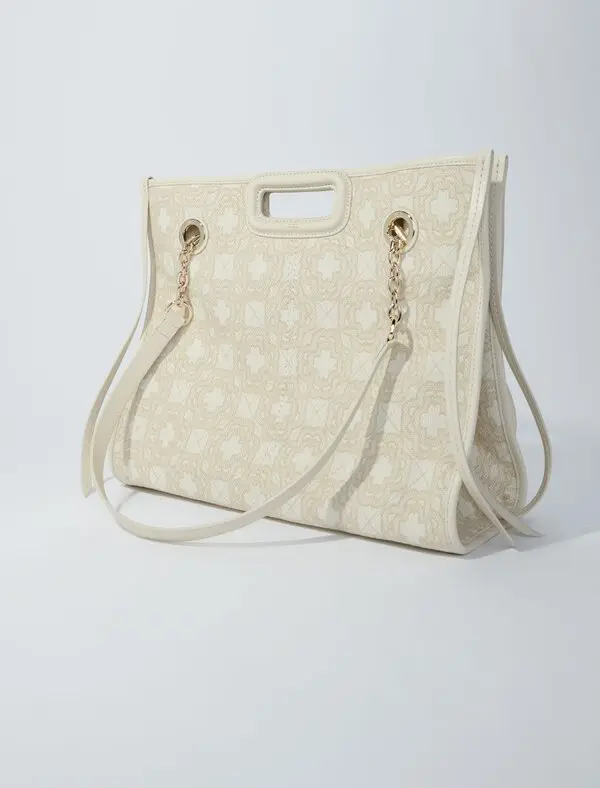 Maje Clover Print Canvas Tote Bag