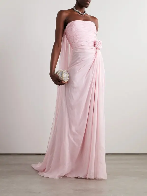 valentino pink dress Midi In Shiny-matte Jacquard With Logo-stripe Woman Fuchsia 40 116 cm / 45.7 in Valentino Pink heavy-duty silk fur