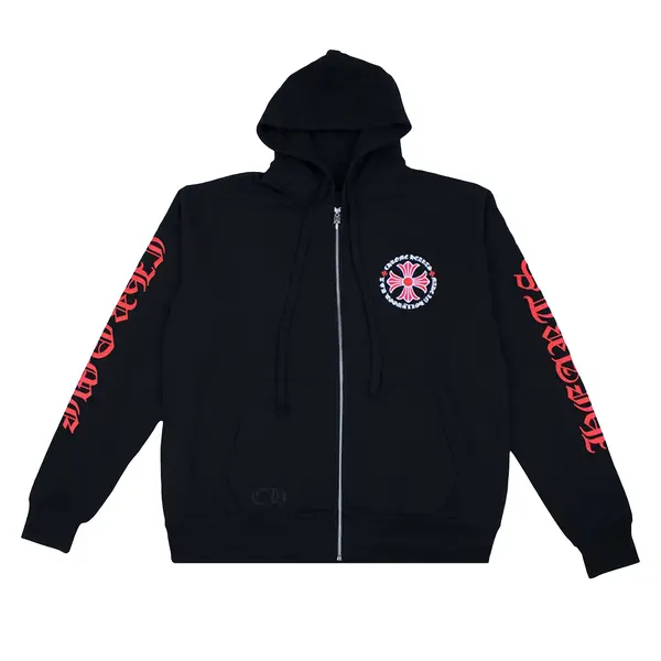 Chrome Hearts Made In Hollywood Plus Cross Zip Up Hoodie - Black