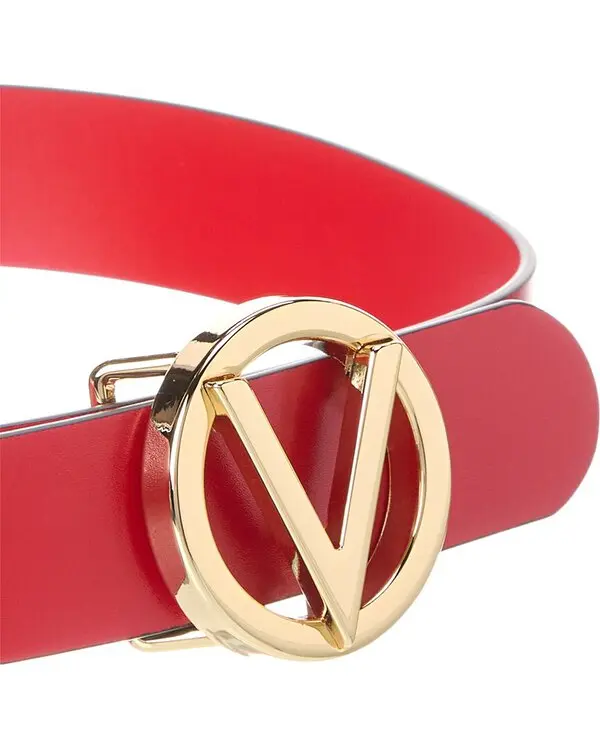 Valentino By Mario Valentino Giusy Leather Belt In Red - 60  display picture 2