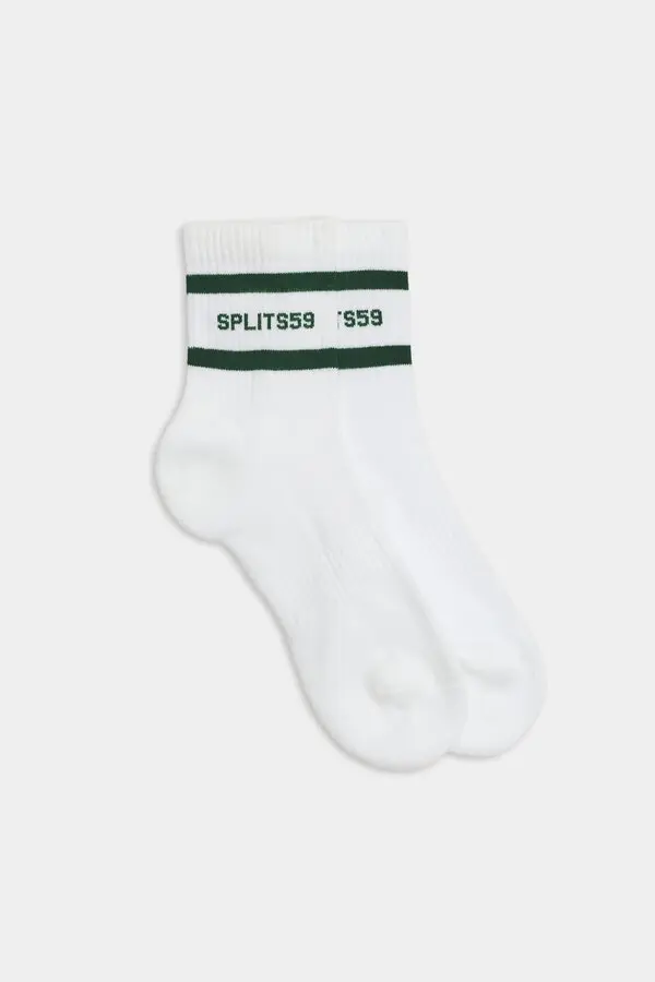 Splits59 Logo Stripe Quarter Socks - White/military
