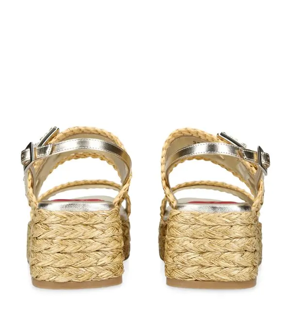 ROGER VIVIER Raffia Strass Espadrille Sandals 60