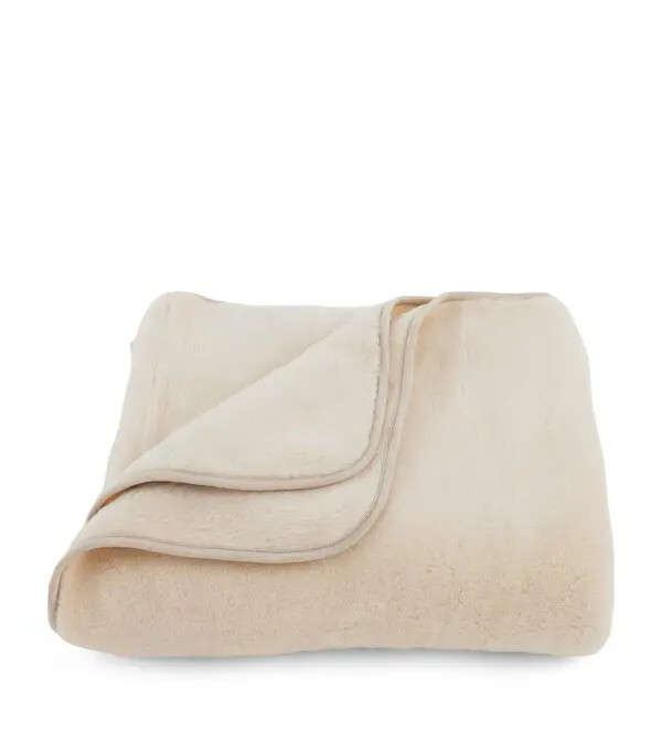 SHELEP Merino Knit Reversible Throw - Ivory