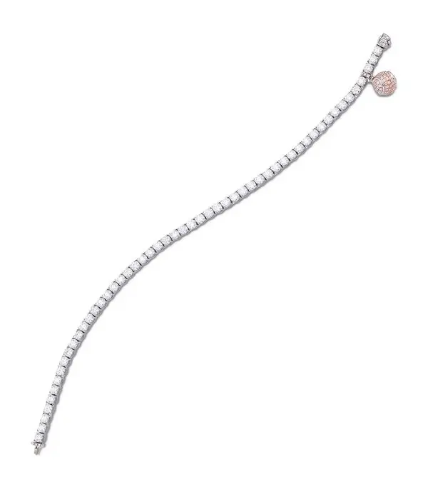 BOODLES Platinum, Mixed Gold And Diamond Classic Tennis Bracelet - Silver